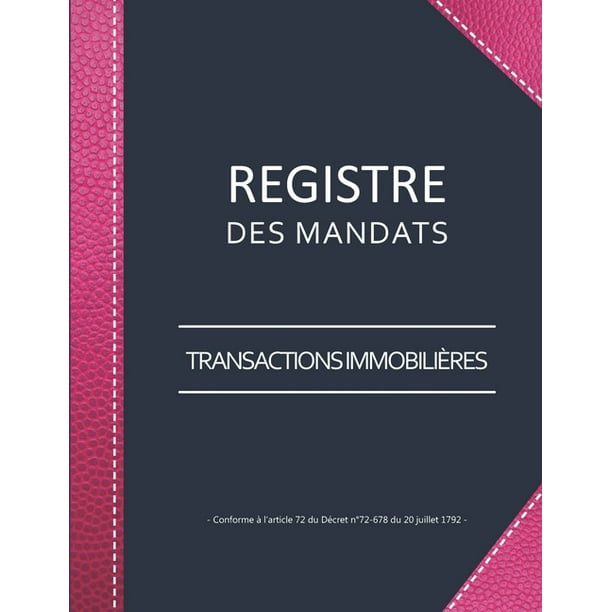 Registre Des Mandats Conforme à Larticle 72 Du Décret N° 72 678