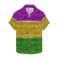 Ceisia Men's Mardi Gras Festive Print Short Sleeve Button-Up Shirt ...