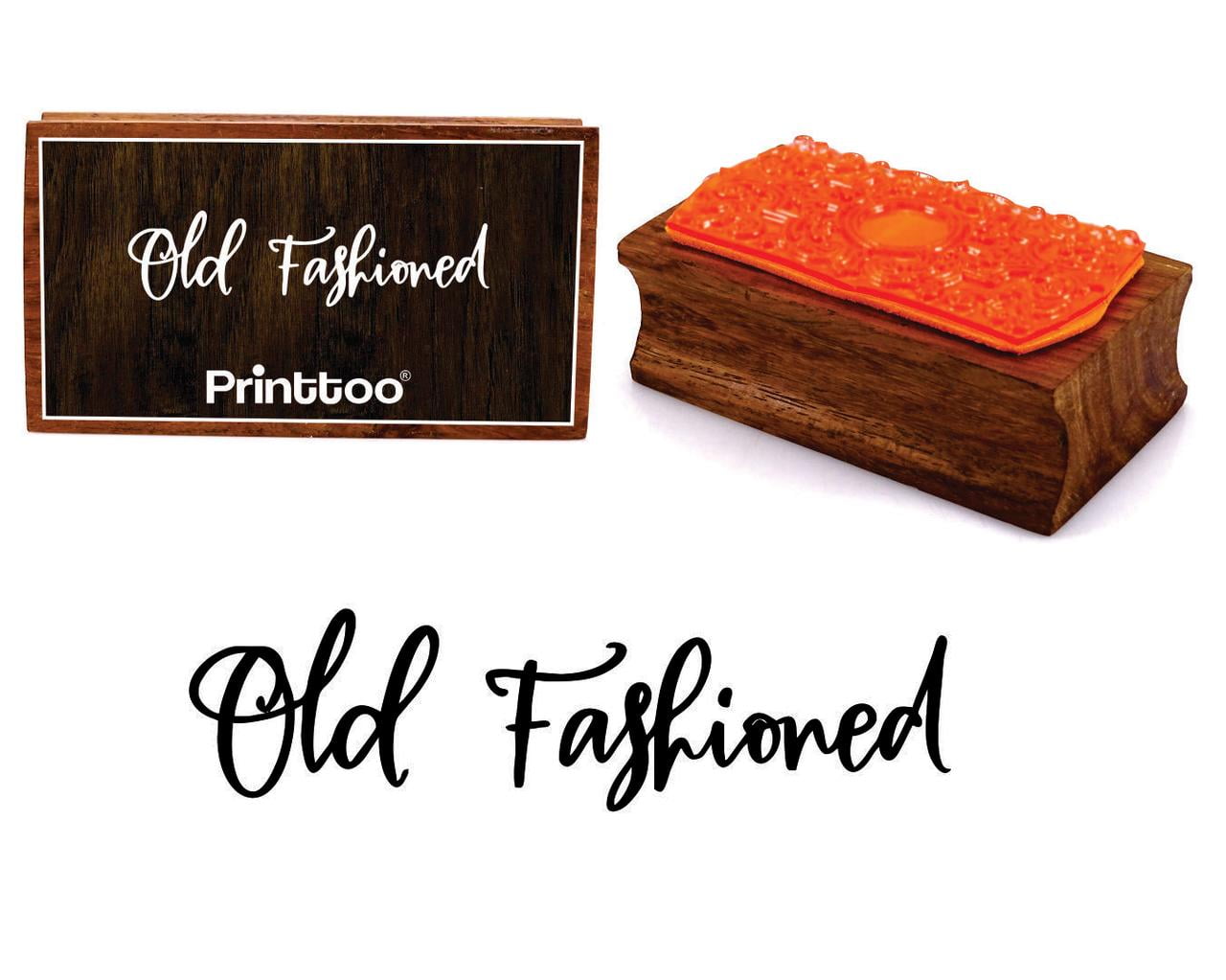 Printtoo Old Fashioned Text Rectangular Wooden Rubber Stamp Block Scrap ...