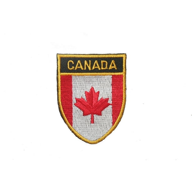 CANADA shield COUNTRY FLAG IRON ON PATCH CREST BADGE SIZE 2.5 X 1 7/8 ...