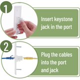Bates- 1 Port Ethernet Wall Plate, 2 Pack, RJ45 Wall Jack, Cable ...