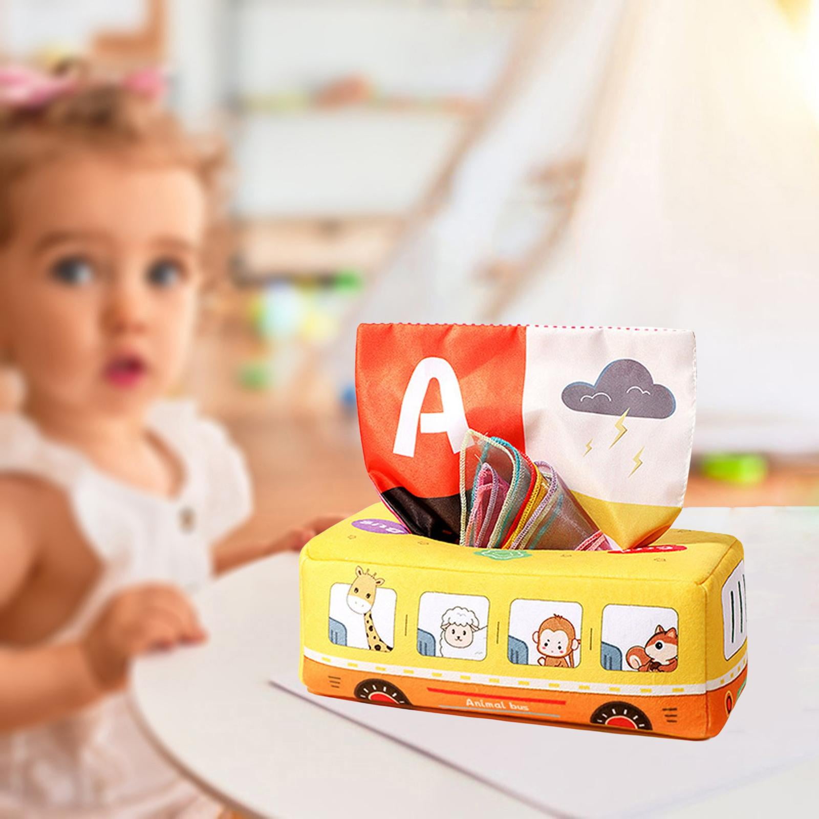 Sensory Babies, Tissue Box Baby Toy Months Infant Play Soft Scarf Box ...