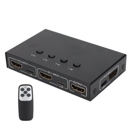 Loewten 4 Port KVM Switch,Screen Switcher,4K HD Multimedia Interface ...