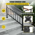 BENTISM Outdoor Wrought Iron Handrail Staircase Porch Railing for 1-4 ...