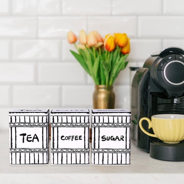 3 botes para té, café y azúcar, tarros para almacenar té, café y azúcar ...
