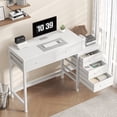 JIOABL 51 in Retro Industrial Writing Desk with 5 Drawers & Printer ...