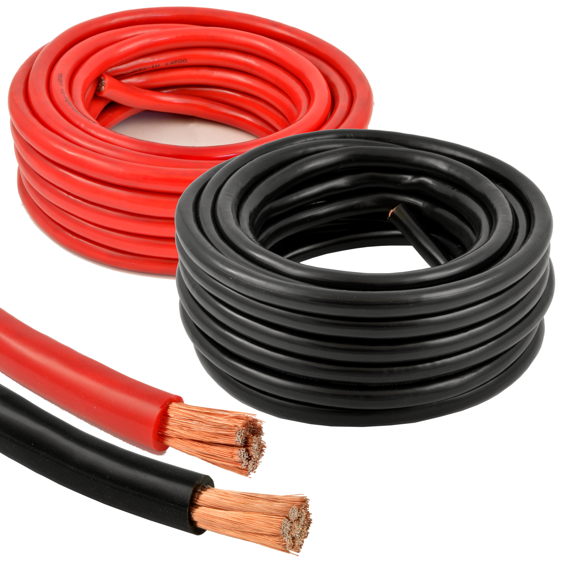 4 Gauge 50 Feet Total Red and Black High Performance Amplifier Power ...