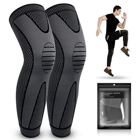 Leg Compression Sleeves Full Leg 2 Pack Men's Long Knee Pads Women's ...