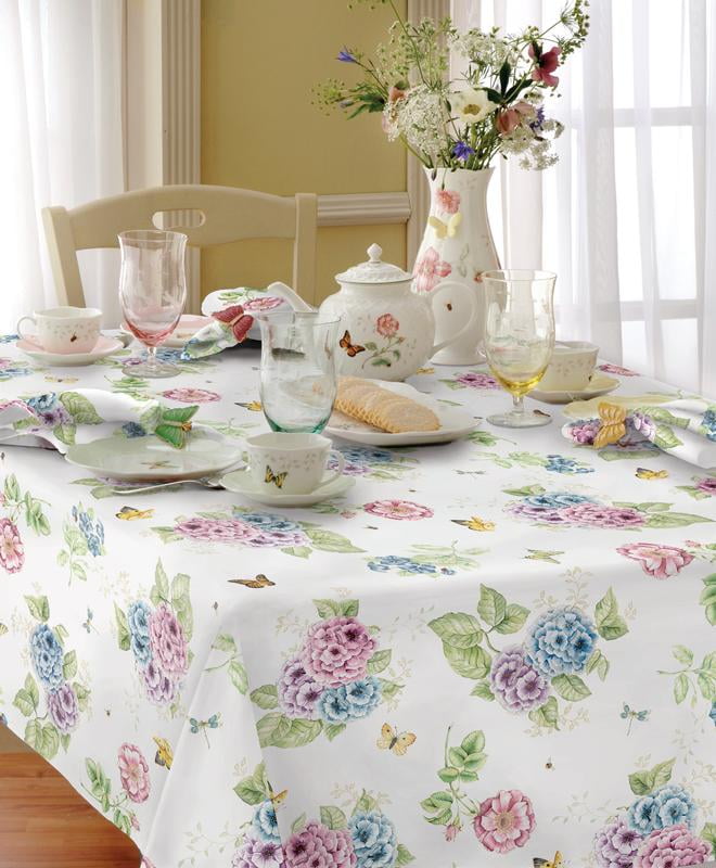 Lenox Butterfly Meadow Hydrangea Tablecloth, 60x102" - Walmart.com