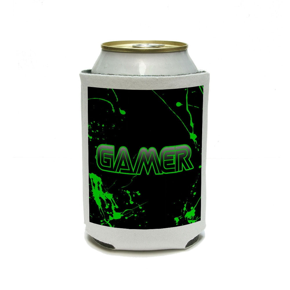 Gamer Paint Splatter - Gaming Geek Can Cooler Drink Insulator Beverage ...