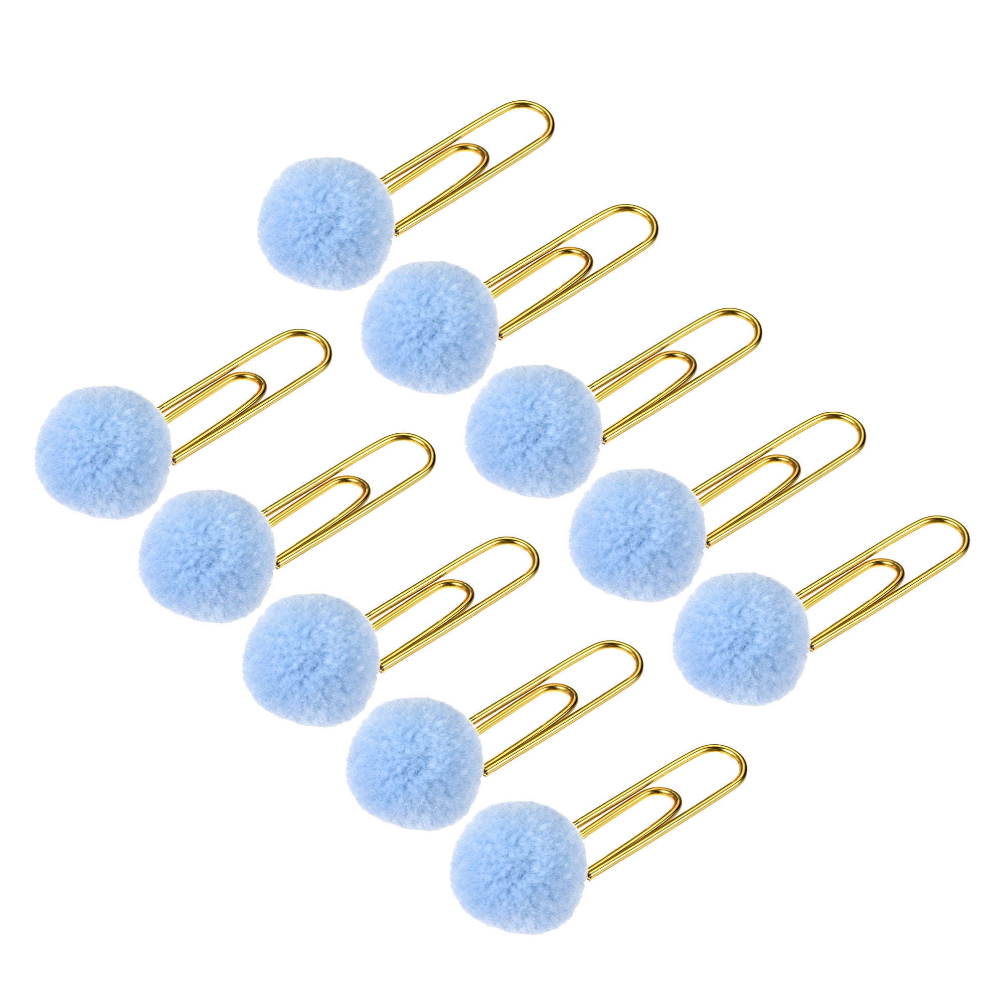 Uxcell Paper Clips Book Page Markers with Plush Ball Blue for Marking ...