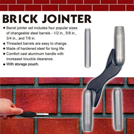 Brick Jointer Barrel Jointer Set Masonry Tools 1/2-Inch, 5/8-Inch, 3/4 ...