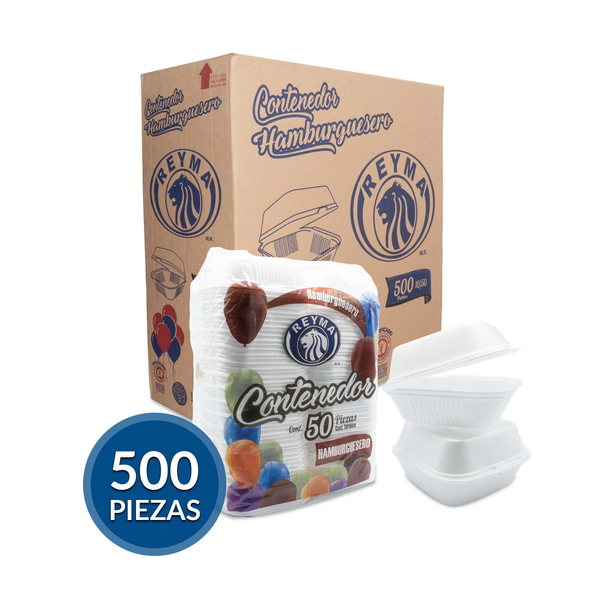 Contenedor Desechable Para Comida Hamburguesero Reyma 500pzs Reyma ...