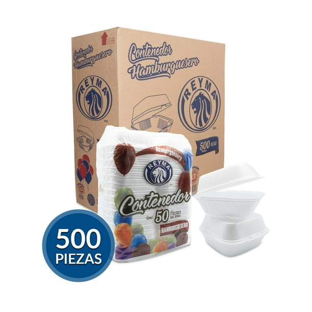 Contenedor Desechable Para Comida Hamburguesero Reyma 500pzs Reyma ...