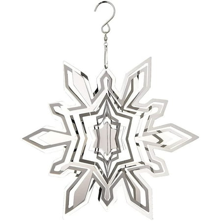 Wind Spinner Stainless Steel, 3D Christmas Tree Snowflake Wind Chime ...