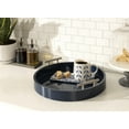 Kate And Laurel Lipton Modern Round Tray, 15.5 Diameter, Navy and ...