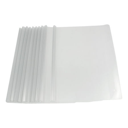 10 Pcs Plastic Clear White Sliding Bar File Folder for A4 Paper Report ...
