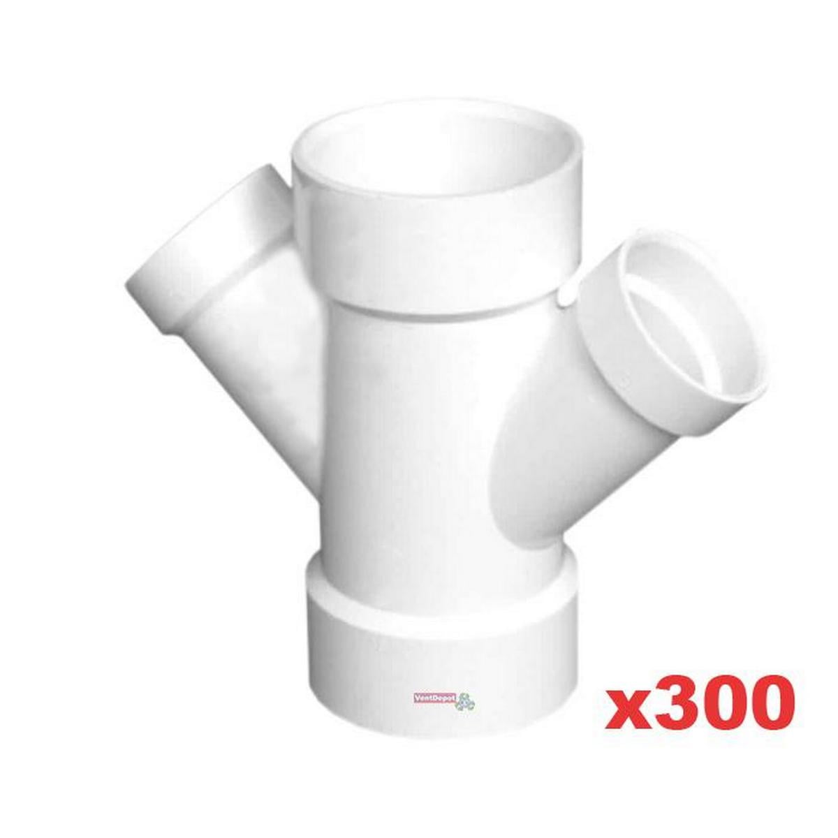 Yees Dobles de PVC para Agua SanixYee Doble 300 Pzas 110x50x50mm Ø Yee ...