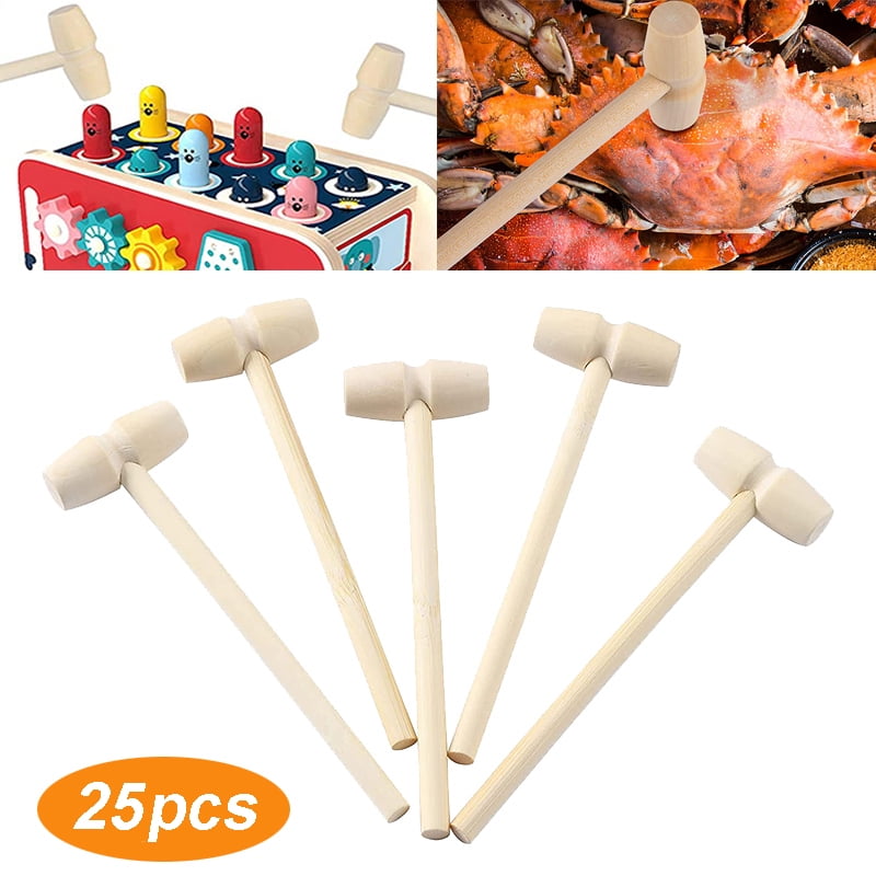 25pcs Mini Wooden Hammer Mallet Gavel Toys Pounding Toy Educational Toy ...