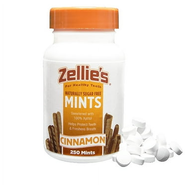 Zellie's Cool Mint Xylitol Candy Mints Jar, 250 Ct for Healthy Mouth ...