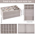 4Pcs 4 Styles Rectangle Velvet Jewelry Trays for Necklaces Bracelets ...
