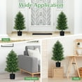Gymax 2PCS 31.5'' Artificial Cedar Topiary Tree Faux Indoor Floor Plant ...