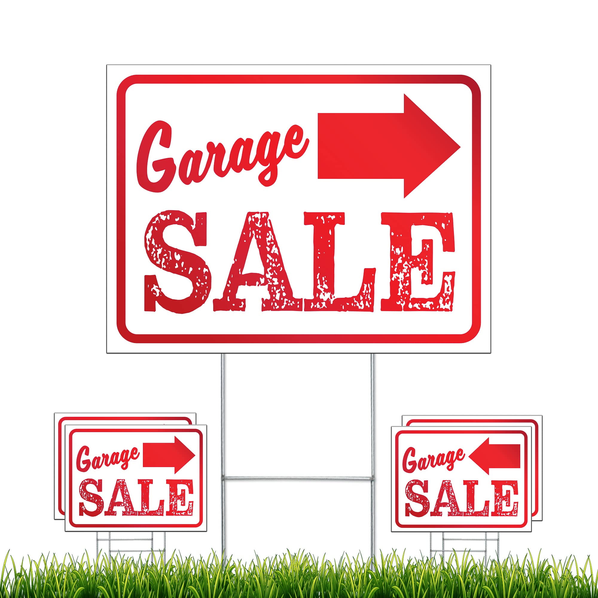 NEXT LEVEL SIGNS | Garage Sale Yard Signs | Double Sided 24 W x 18 H ...