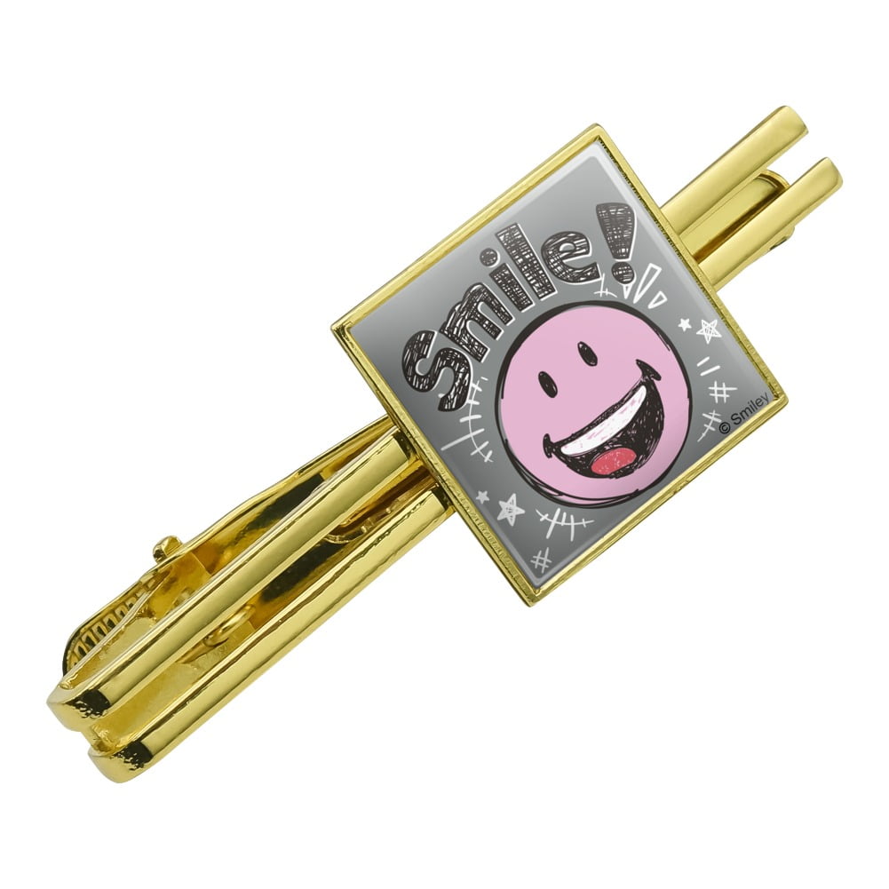 Smile Happy Smiley Face Emoticon Officially Licensed Square Tie Bar ...