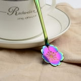 Mfigree 8-Pack Rainbow Stainless Flower Spoons - Colorful Tea/Coffee ...