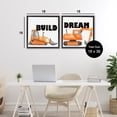 Build & Dream Construction Vehicles 2 Piece Black Framed Floater Canvas ...