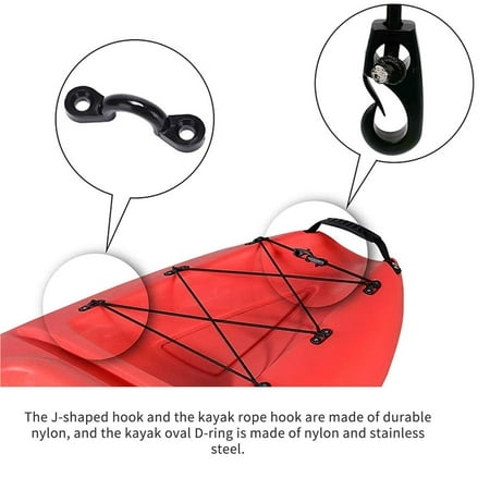 Kayak Deck Rigging Kit 8ft Bungee Cord Mounting Set with Elastic Nylon ...
