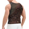Alkepwun Tank Tops Men Solid-Color Sleeveless Round-Neck Shimmering ...