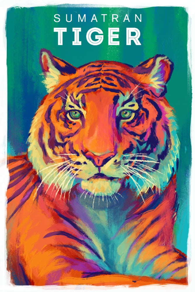 Sumatran Tiger, Vivid Series (12x18 Wall Art Poster, Room Decor ...