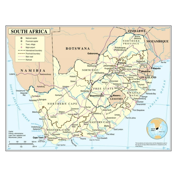 Palmetto Posters 24x31 Laminated Poster: Large detailed political and ...