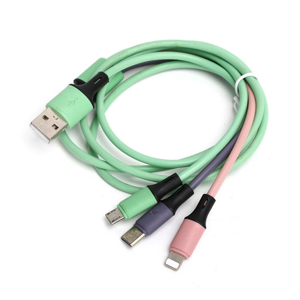 Liquid Silicone Cable,3 in 1 Liquid Charger Cord Fast Charging USB ...