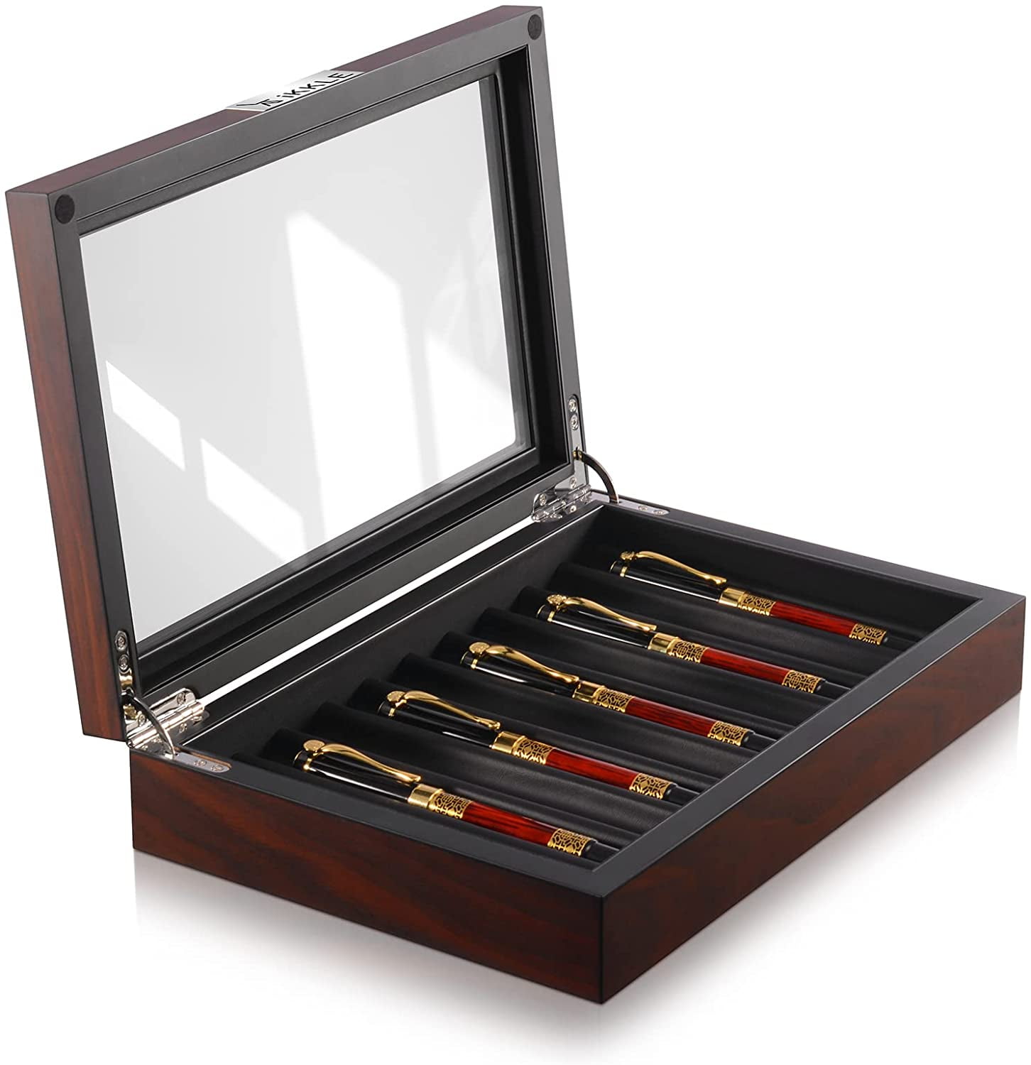 ikkle Pen Display Box Wooden Pen Display Case 10 Pen Organizer Box ...
