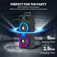 Portable Bluetooth 5.2 Party Speaker - 2x6.5" Heavy Bass Subwoofer, RGB ...