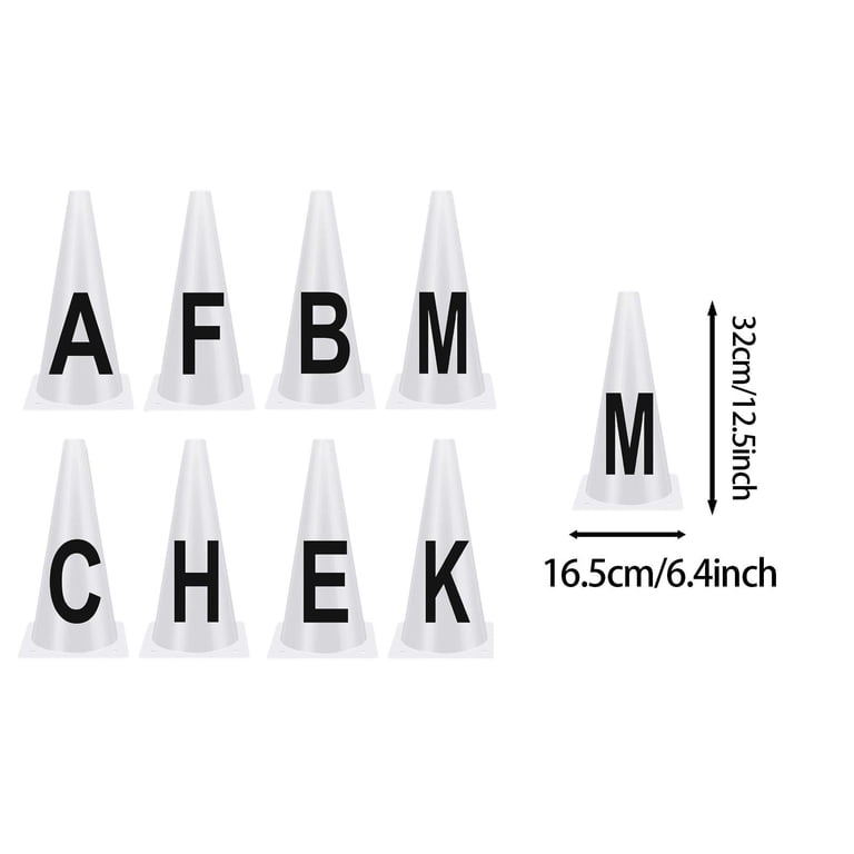Field Cones Sports Set Of 8 Dressage Letter Cones – White Stackable ...