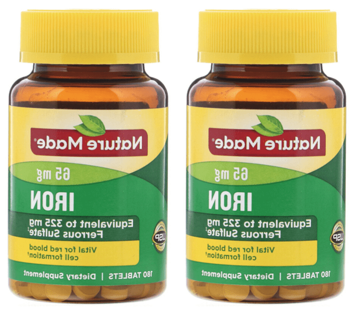 Nature Made, Iron, 65 mg, 180 Tablets - 2 Packs - Walmart.com