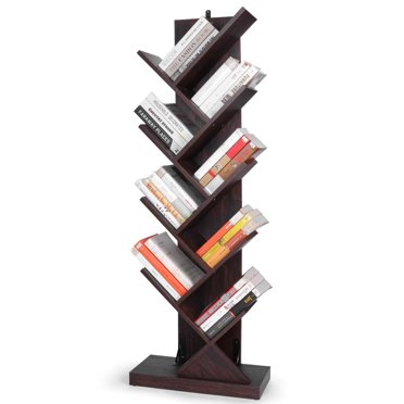 Gymax Tree Bookshelf 8-Tier Bookcase Free Standing Book Rack Display ...