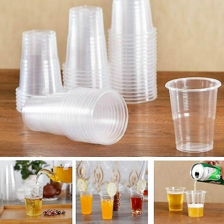 Clear Plastic 8oz Disposable Cups 230ml Drinking Glass Vending Style ...