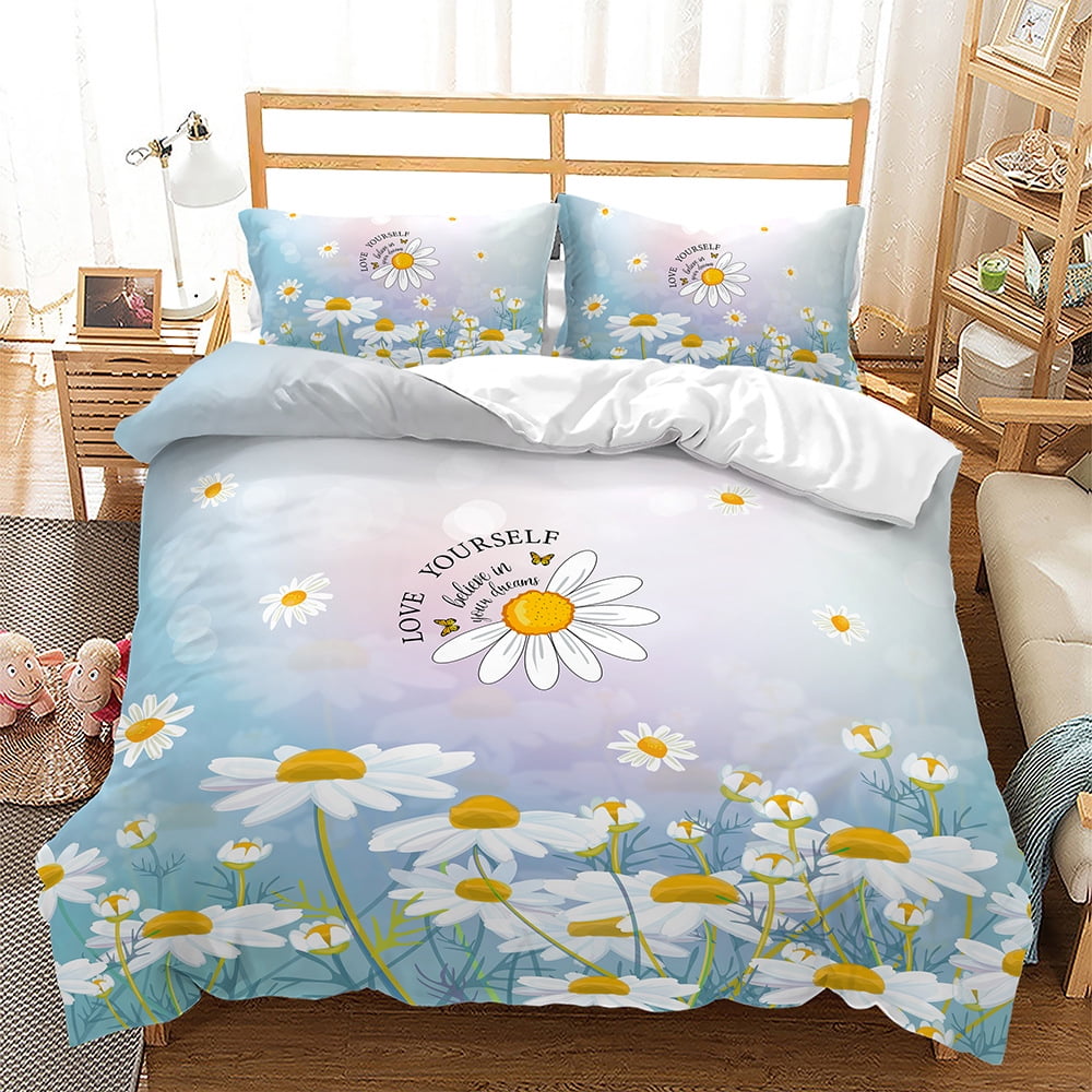 Kawaii Cute 3D Floral Print Flowers Pattern Bedding Bed Set Full for ...