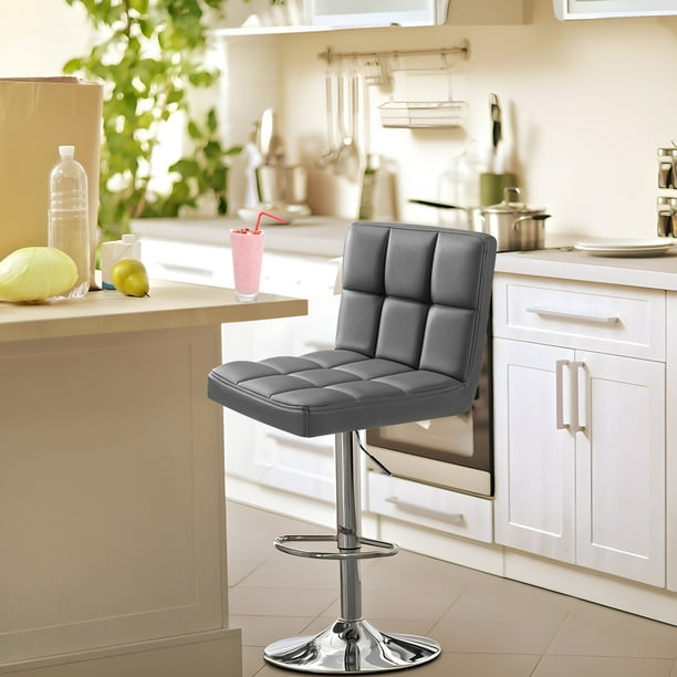 ViscoLogic Liberty Set of 2 PU Leather Swivel Ergonomic Counter Height ...