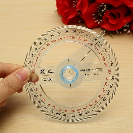 10cm Plastic 360 Degree Protractor Ruler Angle Finder Swing Arm Office ...
