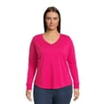 Terra & Sky Women's Plus Size Long Sleeve V-Neck T-Shirt, 2-Pack - Walmart.com