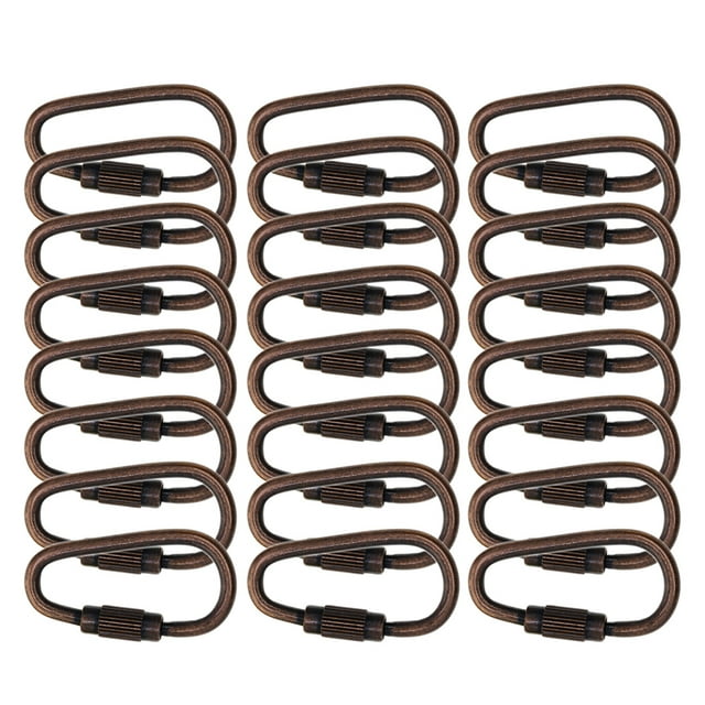 Pack of 24 Ring Locking Carabiner Keychain Mini Hooks Spring Lock ...
