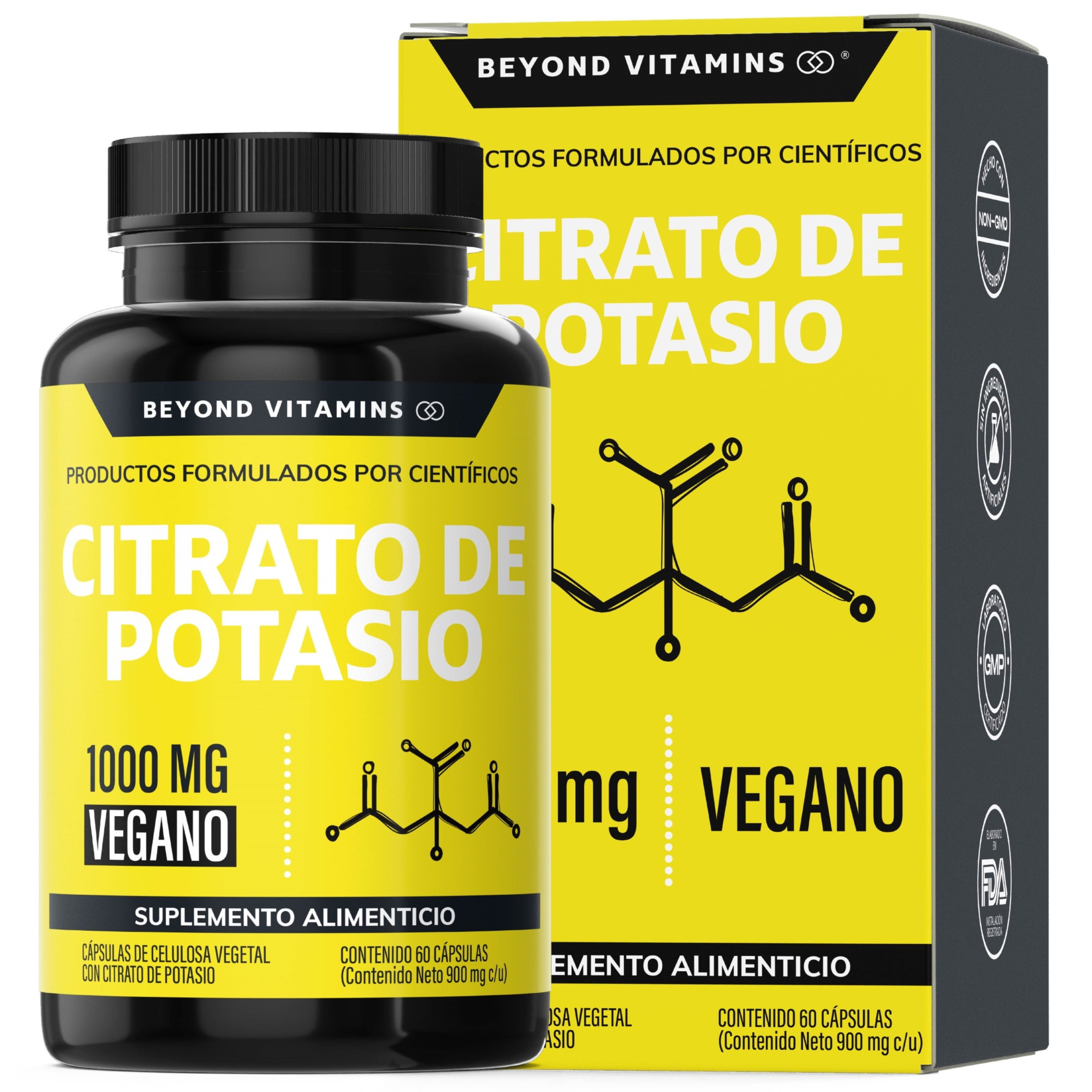 Citrato de Potasio 1000mg Suplemento Alimenticio Platano en Polvo ...