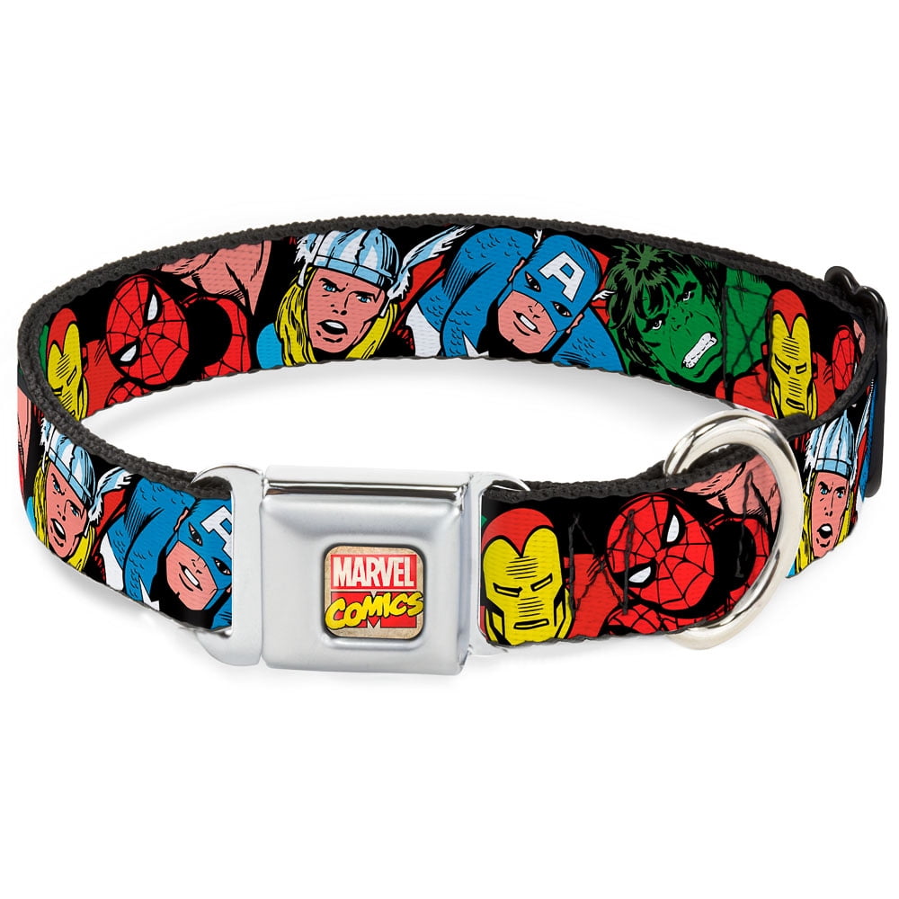 Marvel Comics Pet Collar, Dog Collar Metal Seatbelt Buckle, Marvel ...