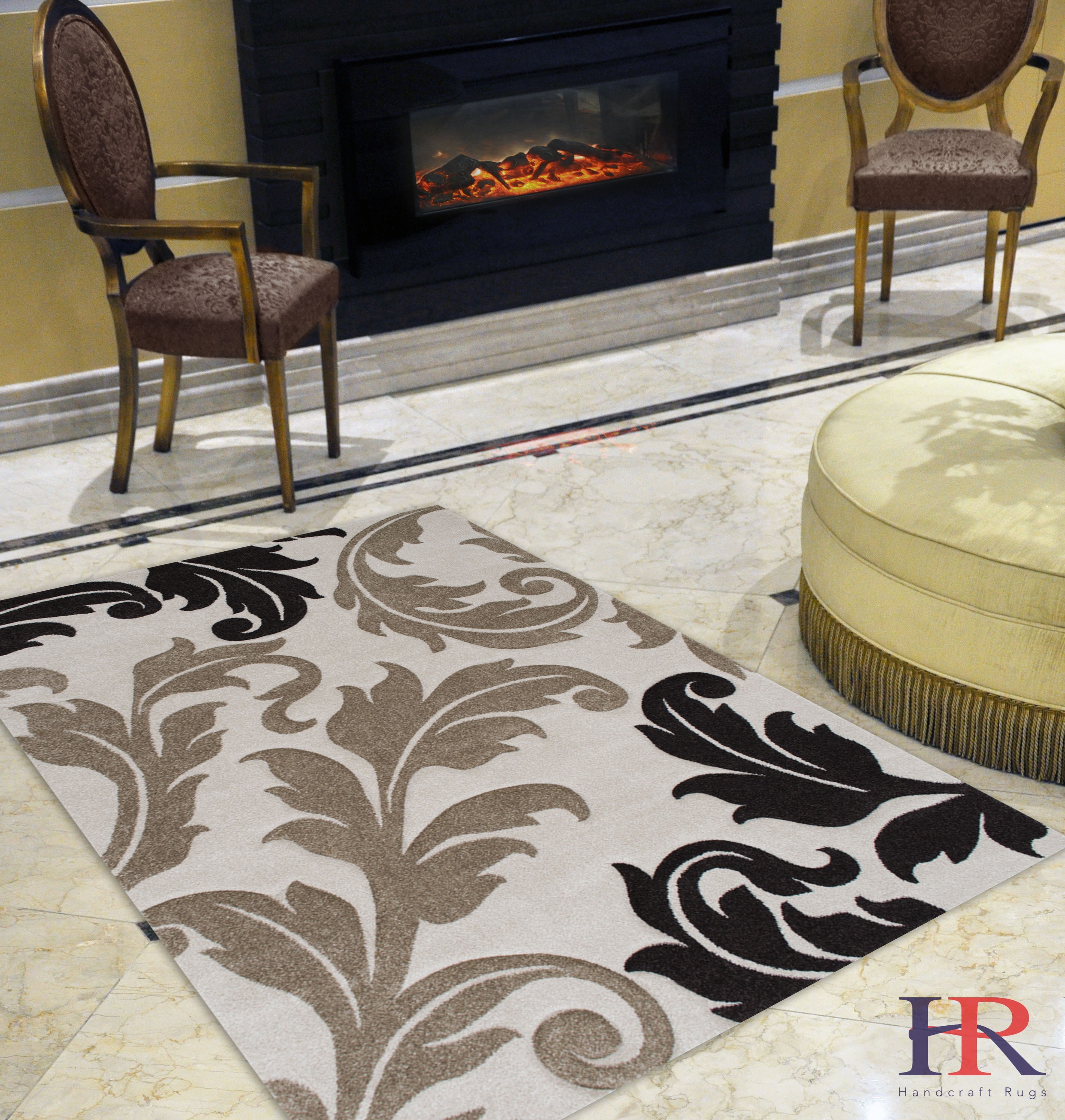 Ivory/Mocha/Chocolate.Handcraft Rugs Thick and Plush High Quality Area ...