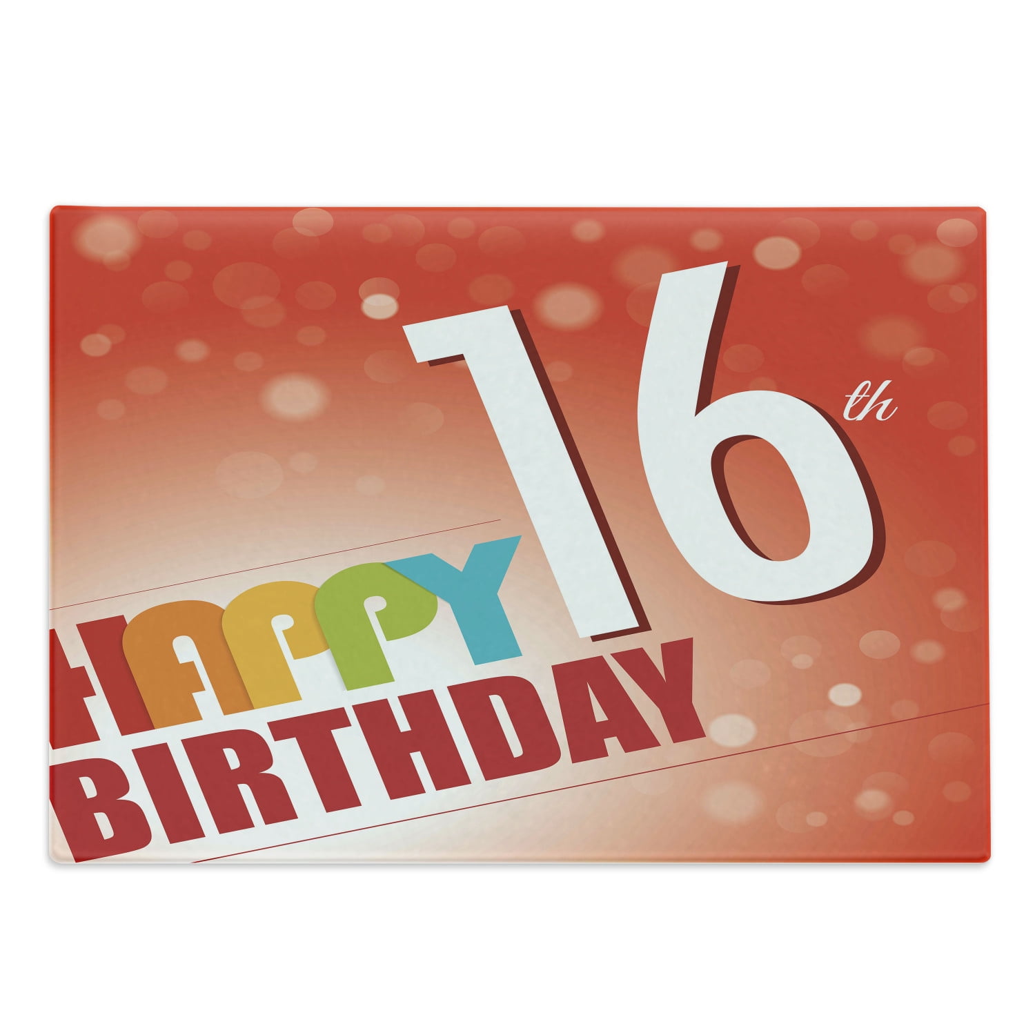 16th Birthday Cutting Board, New Age Celebration Theme Party Joyful ...